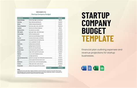 Free Startup Budget Templates Editable And Printable