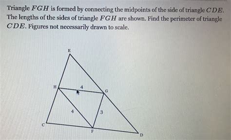 solved triangle fgh is formed by connecting the midpoints of the side
