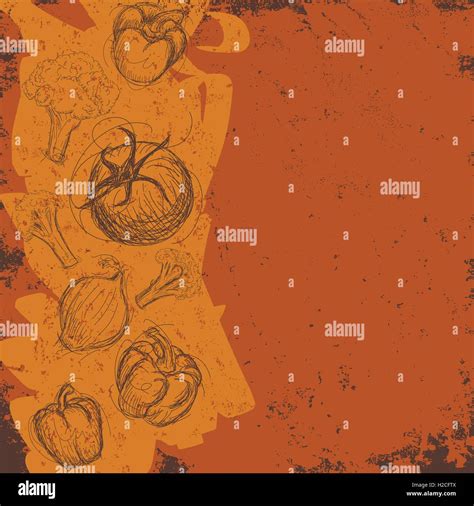 Abstract Vegetable Design Assorted Vegetables Over An Abstract