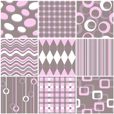 Seamless Patterns With Fabric Texture — Stock Vector © Lemony 28569777