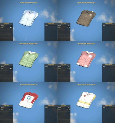 Buy All Asylum Worker Uniform Set Fallout 76 Items Chicks Gold