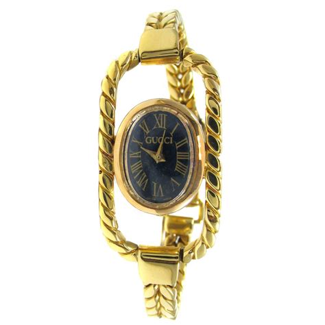 Gucci Lady S Yellow Gold Bracelet Wristwatch For Sale At Stdibs