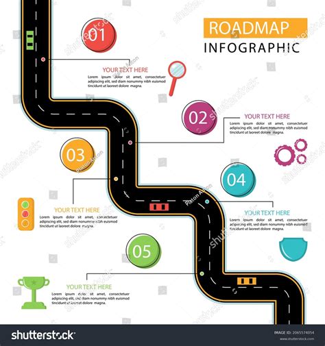 Road Map Infographic Creative Plan Design Stock Vector Royalty Free 2065574054 Shutterstock