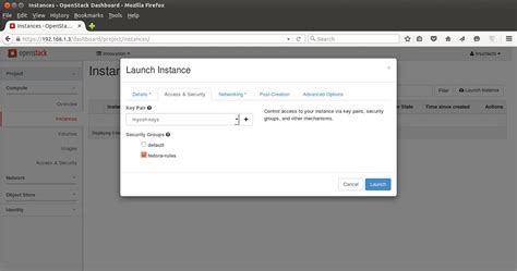 Cómo lanzar una instancia desde OpenStack Horizon Dashboard redessy