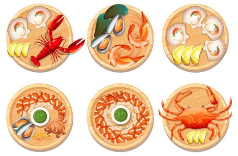 Seafood Platter Vectors And Illustrations For Free Download