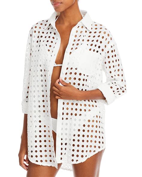Solid And Striped The Oxford Eyelet Tunic Swim Cover Up Bloomingdales