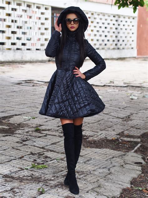 Extravagant Black Quilted Jacketwomen Quilted Coatblack Peplum