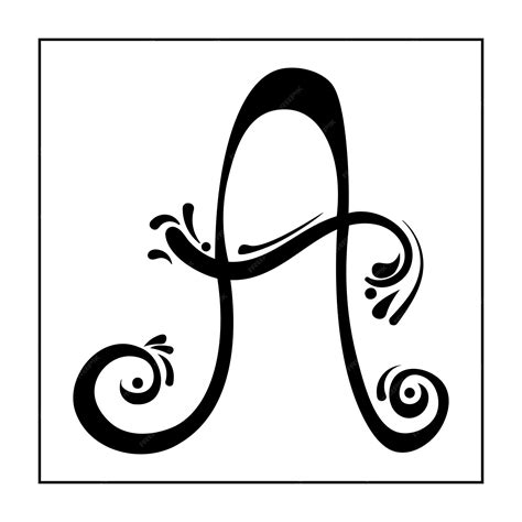 Lettre A Script Illustration Vectorielle Vecteur Premium