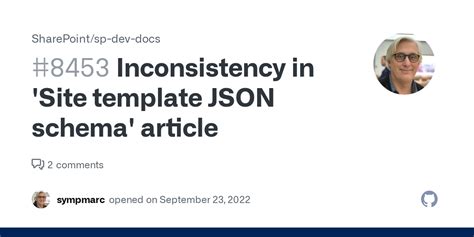 Inconsistency In Site Template JSON Schema Article Issue 8453