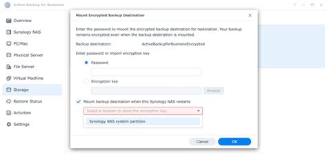 Auto Mount Active Backup For Business Encrypted Backup Destination R
