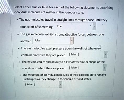 Solved Select Either True Or False For Each Of The Following