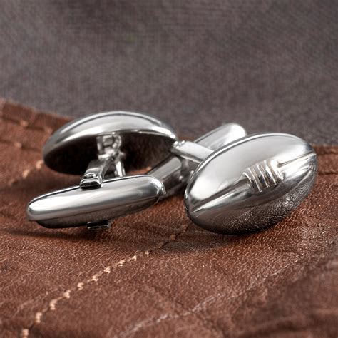 Sterling Silver Rugby Ball Cufflinks The Cufflink Store