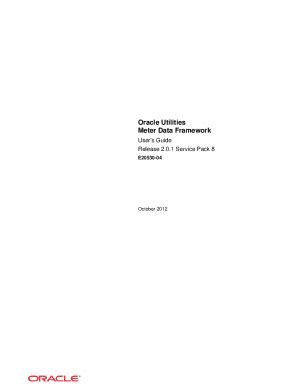 Fillable Online Oracle Utilities Meter Data Management Version Fax Email Print PdfFiller