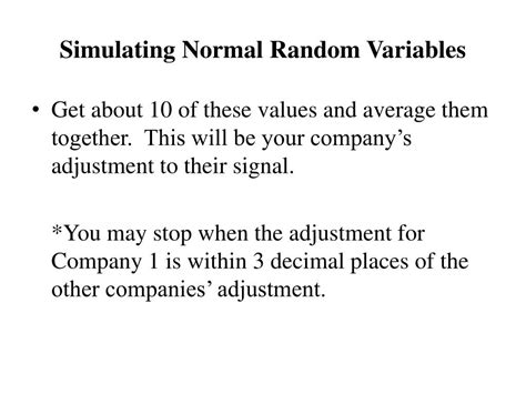 ppt simulating normal random variables powerpoint presentation free