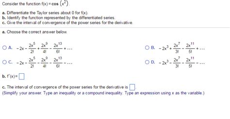 Solved Consider The Function F X Cos X A Chegg