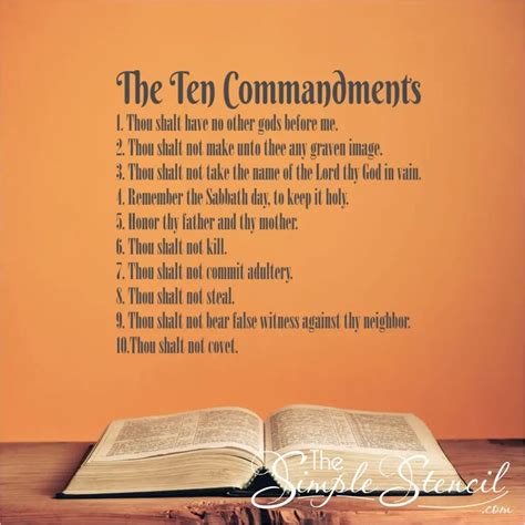 The Ten Commandments Decal For Walls Ten Commandments Scripture Wall