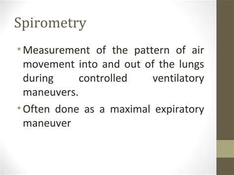 Lung Function Tests PPT
