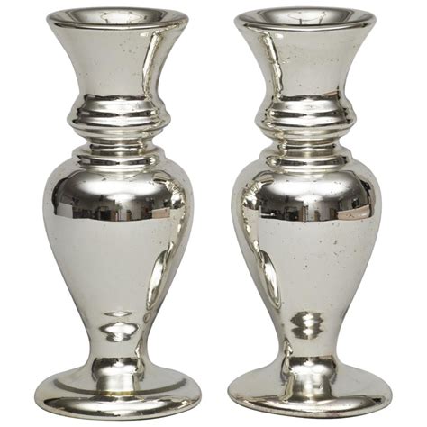 Victorian Mercury Glass Vases Circa 1870 A Pair Chairish