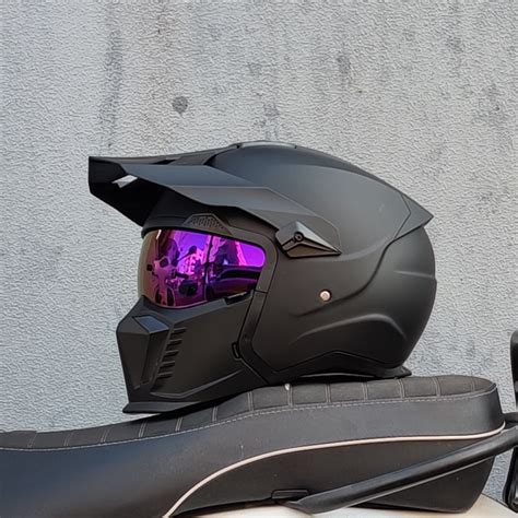 ORZ Motorcycle Helmet Men's and Women's Vintage Full Helmet Four ...
