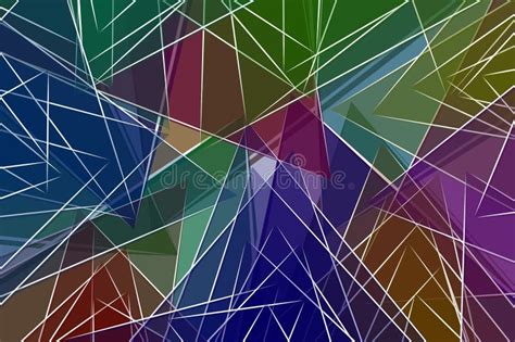 Abstract Composition Featuring Intersecting Lines And Various Triangles In A Dynamic