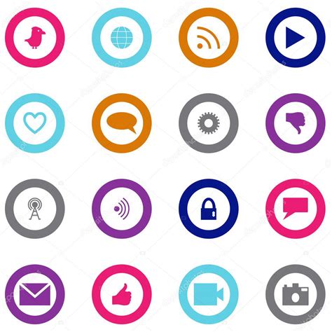 Ícone de tecnologia e mídias social rodeado círculo Vetor de