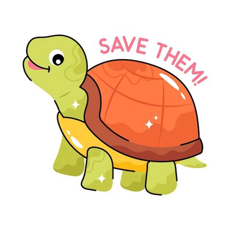 Premium Vector Turtle Doodle Vector Outline Sticker Eps 10 File