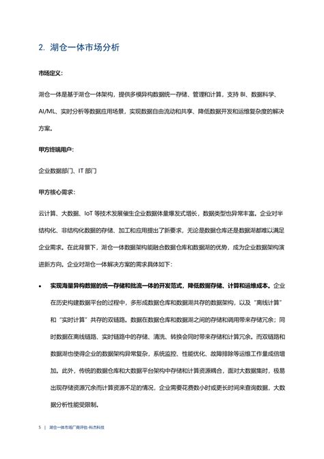 爱分析：2024湖仓一体市场厂商评估报告：科杰科技 先导研报