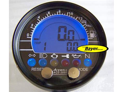 Speedometer Tachometer Acewell Ace 2866 Black