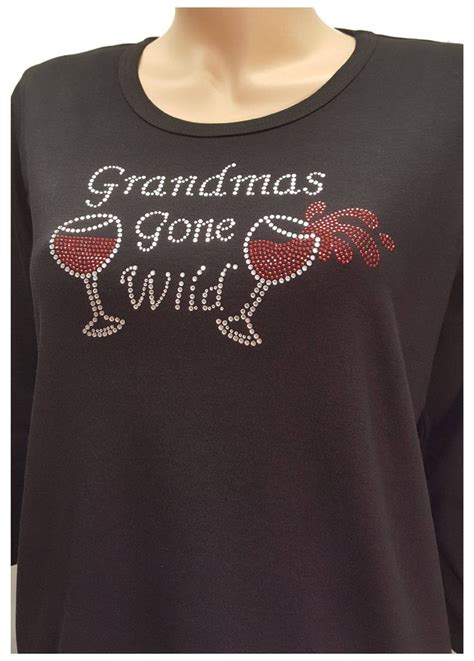 Grandmas Gone Wild Wine Party Bling Black Shirt With Etsy