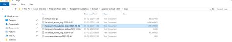 Solved Thingworx Logs Inside Tomcat Logs Ptc Community