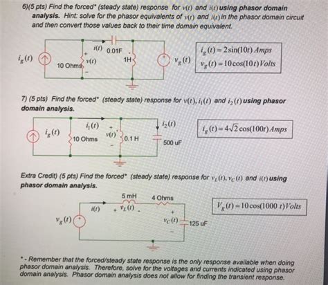solved 6 5 pts find the forced steady state response for