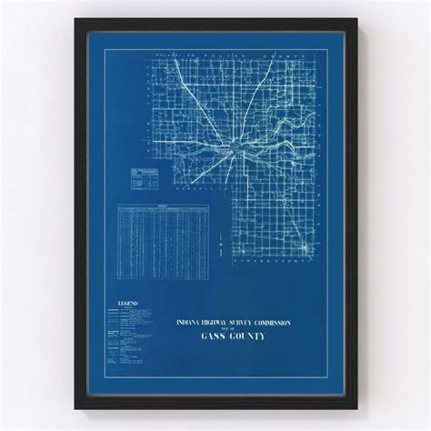 Vintage Map Of Cass County Indiana 1936 By Teds Vintage Art