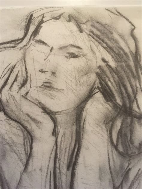 Onbekende Kunstenaar Tekening Houtskool Zittend Naakt Verkocht