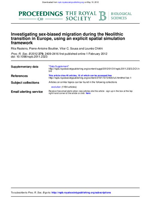 Investigating Sex Biased Migration During The Neolithic Transition In Europe Using An Explicit