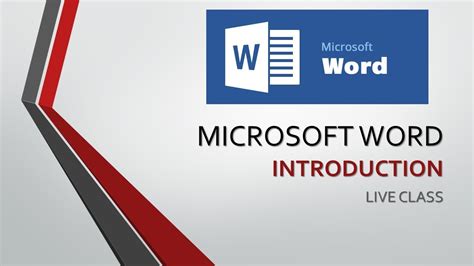 1 Ms Word Introduction Live Class Tlcc Youtube
