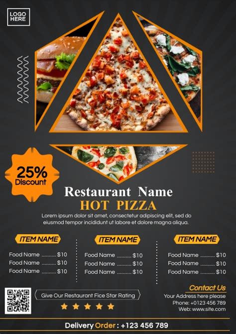 Restaurant Menu Pizza Template Postermywall