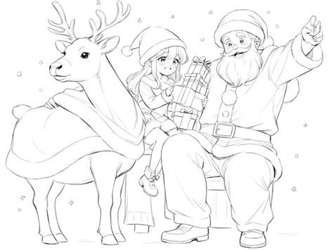 산타클로스 그림 일러스트레이션 프리미엄 Ai 생성 이미지