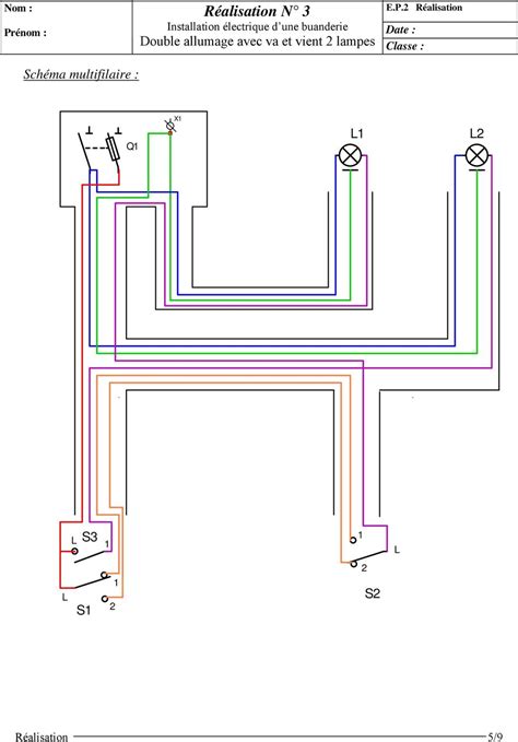 Schema Electrique Simple Allumage Deux Lampes Combles Isolation