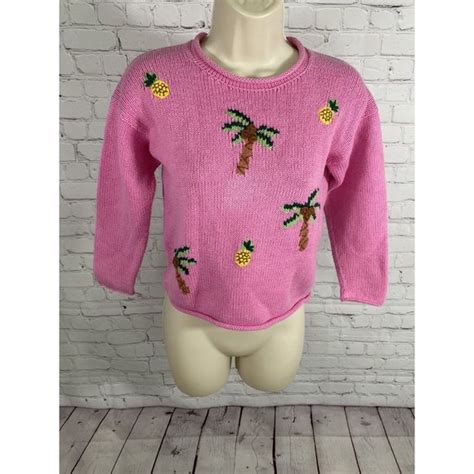 Cj Laing Shirts And Tops Cj Laing Handmade In Peru Pink Palm Tree