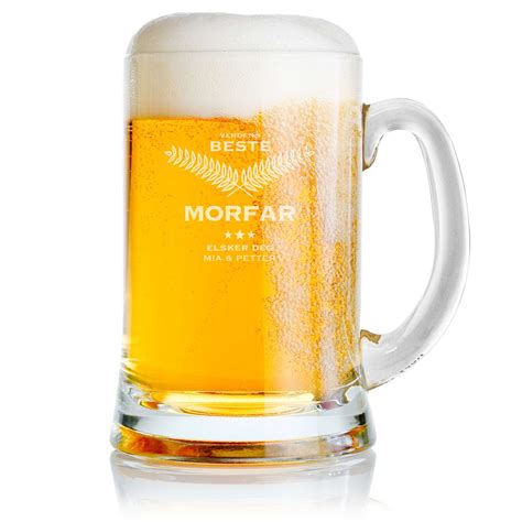 Gravert ølseidel Morfar