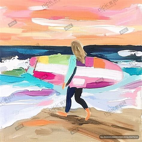 Ai创作图海滩漫步插画 手绘海边散步的小姑娘 手绘沙滩上的少女插画 女学生海边插画 海边女孩插画 海边少女插画 手绘海滩抽像画 女孩风景画