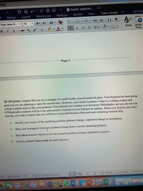 Solved Help T Design Layout References Mailings Review View