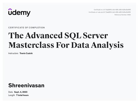 Sql Dataanalysis Udemy Latentview Datascience Shreeni Vasan
