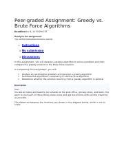 Comparing Greedy Vs Brute Force Algorithms Solving Course Hero