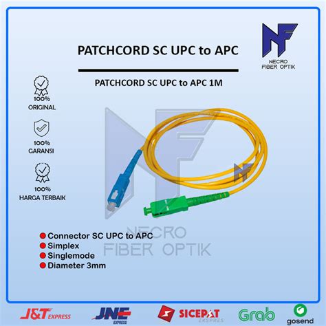 Jual Patchcord Fiber Optik Simplex SC UPC To APC 1 Meter Shopee Indonesia
