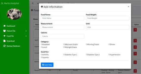 Patient Information System With Bmi And Diet Counseling In Php And Mysql