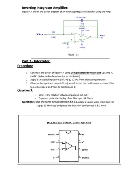Solved Inverting Integrator Amplifier Figure 4 4 Shows The Chegg