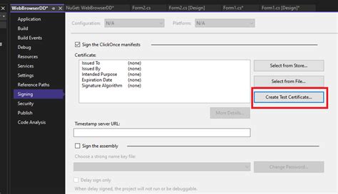 C Code Signing ClickOnce Manifest In Visual Studio 2022 After June
