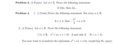 solved problem 3 2 points let a € z prove the following