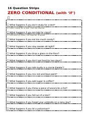 Conditional Docx Question Strips ZERO CONDITIONAL With U If U What Happens If